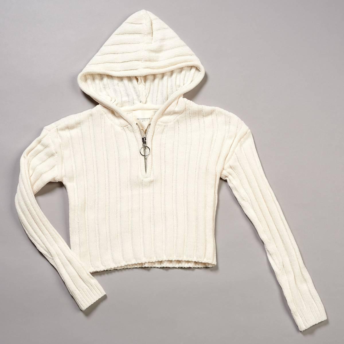 Click here for Girls (7-16) No Comment Solid 1/4 Zip Chenille Hoo... prices