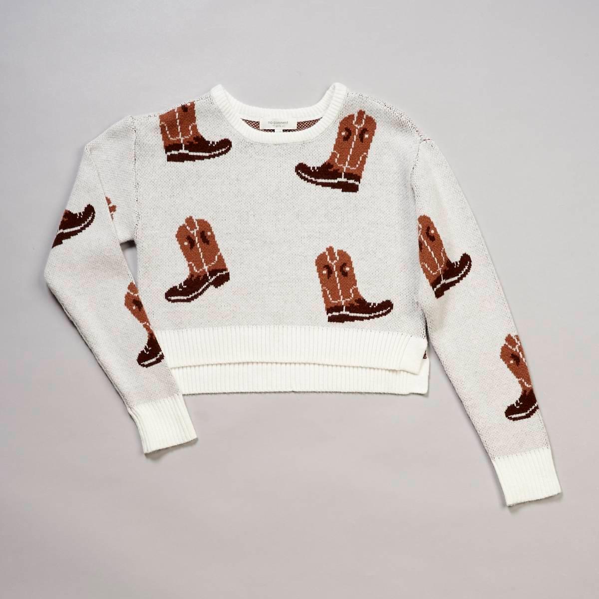 Click here for Girls (7-16) No Comment Cowboy Boot Sweater prices