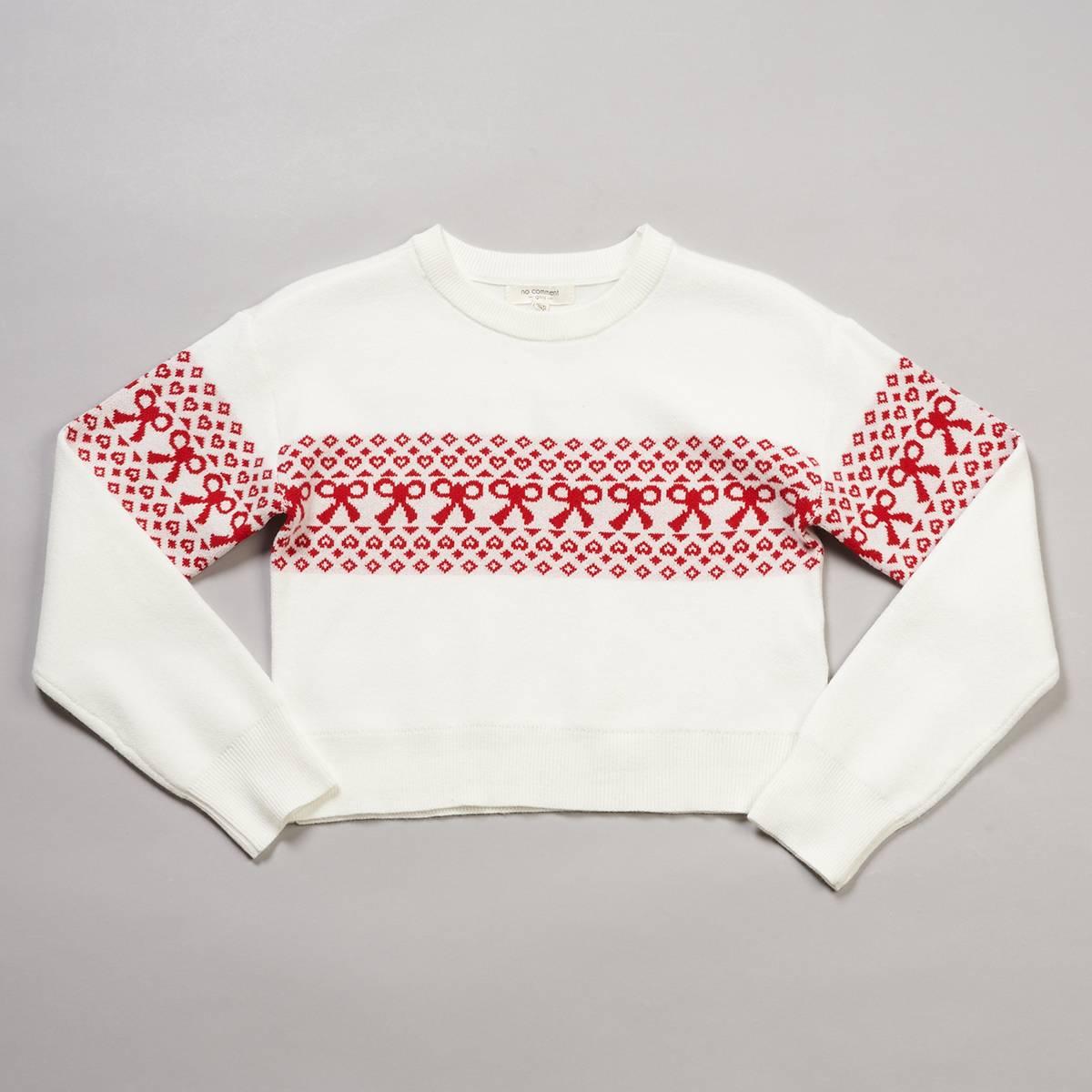 Click here for Girls (7-16) No Comment Fair Isle Bow Pullover Swe... prices
