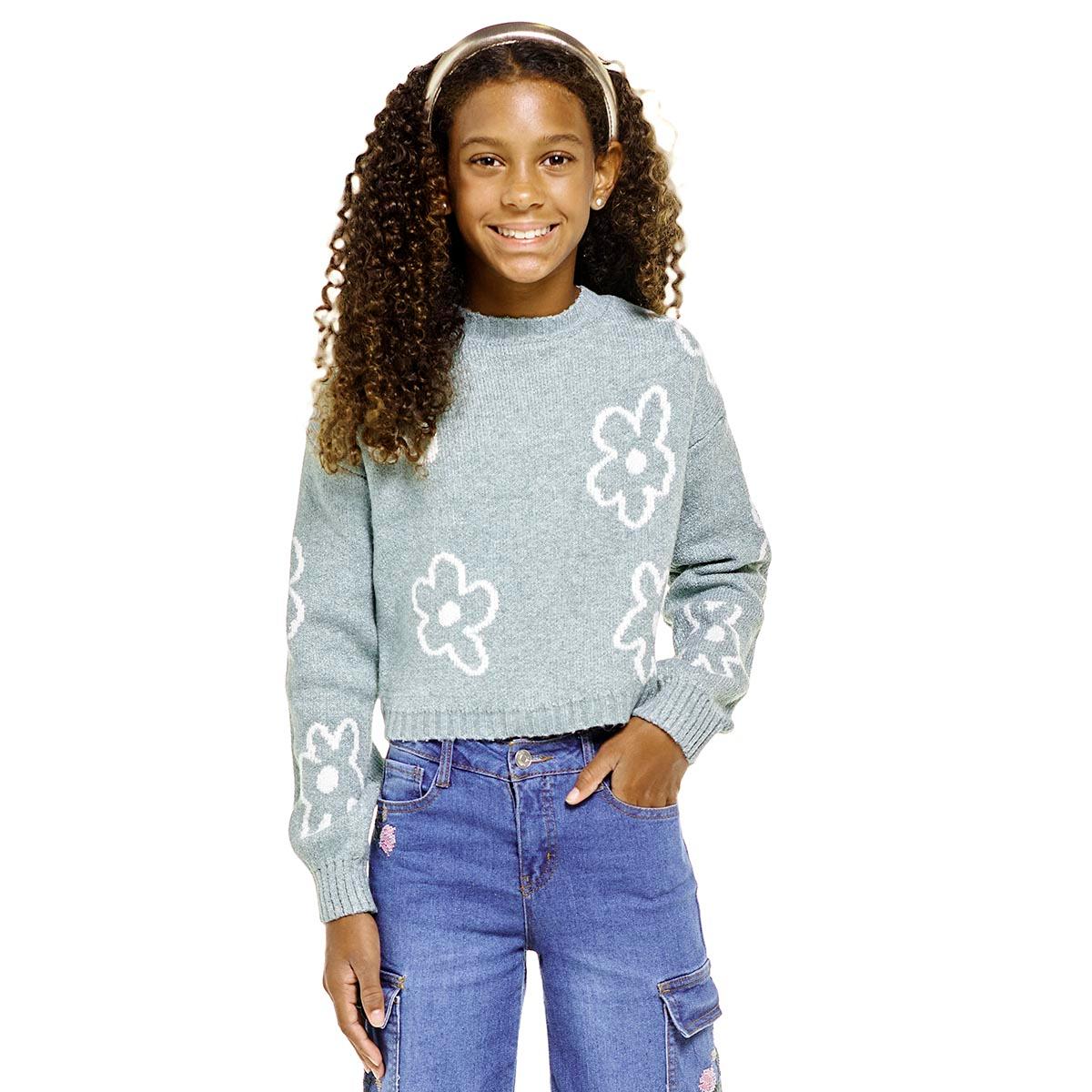 Click here for Girls (7-16) No Comment Bold Floral Crew Neck Boxy... prices