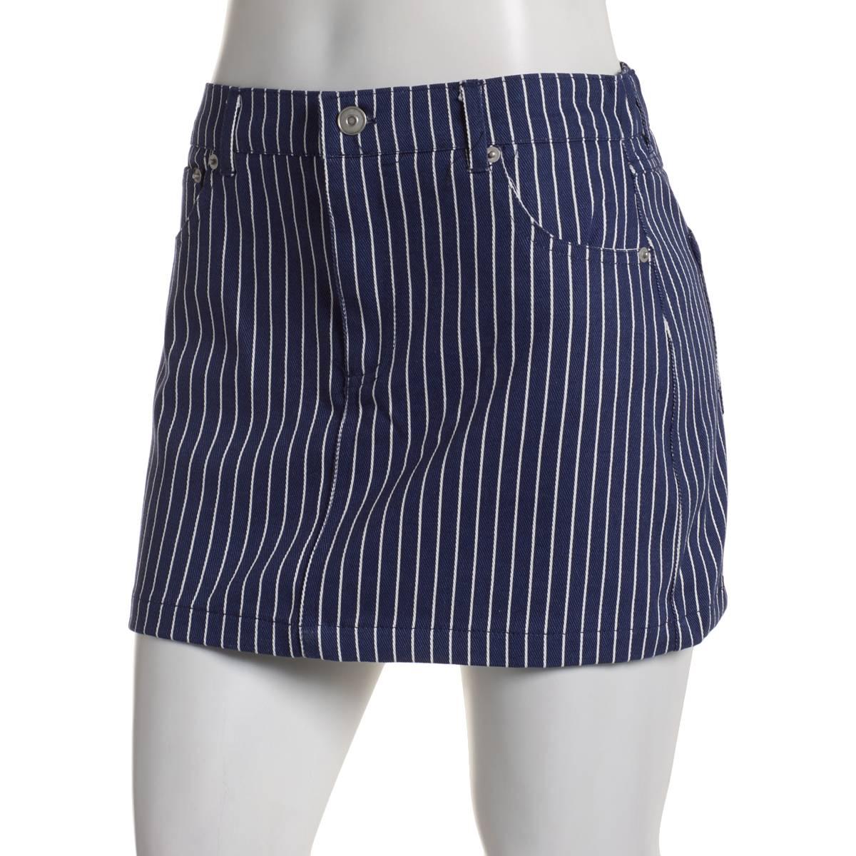Click here for Juniors No Comment Stripe Twill Mini Skirt prices