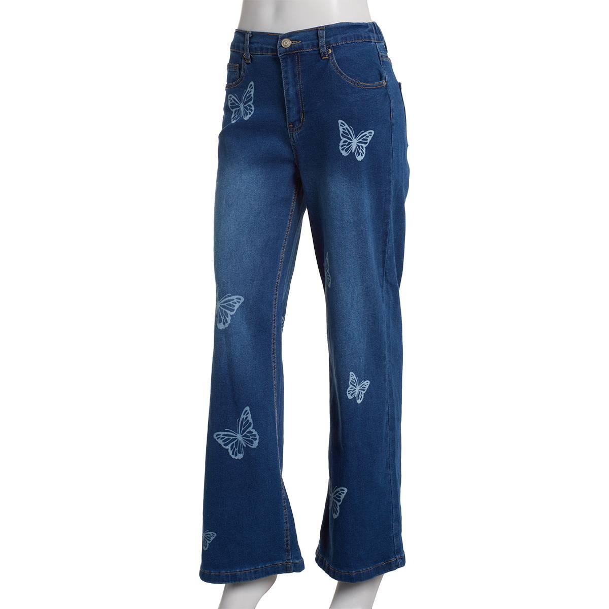 Click here for Juniors No Comment Butterfly High Rise Denim Jeans prices