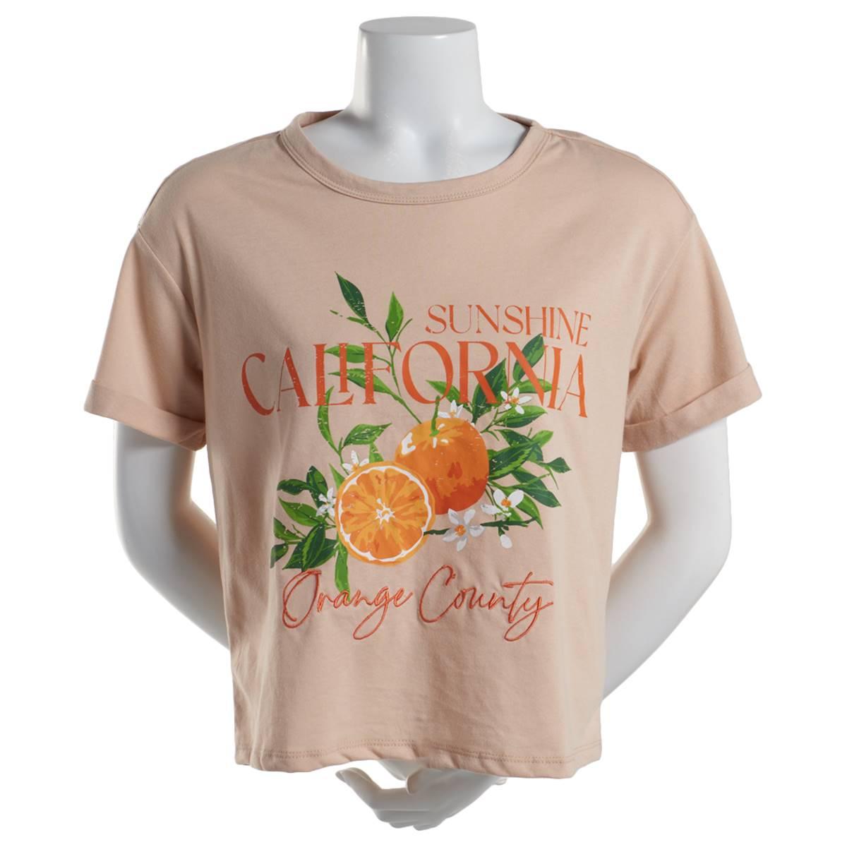 Click here for Juniors No Comment Citrus Blossoms Boxy Graphic Te... prices