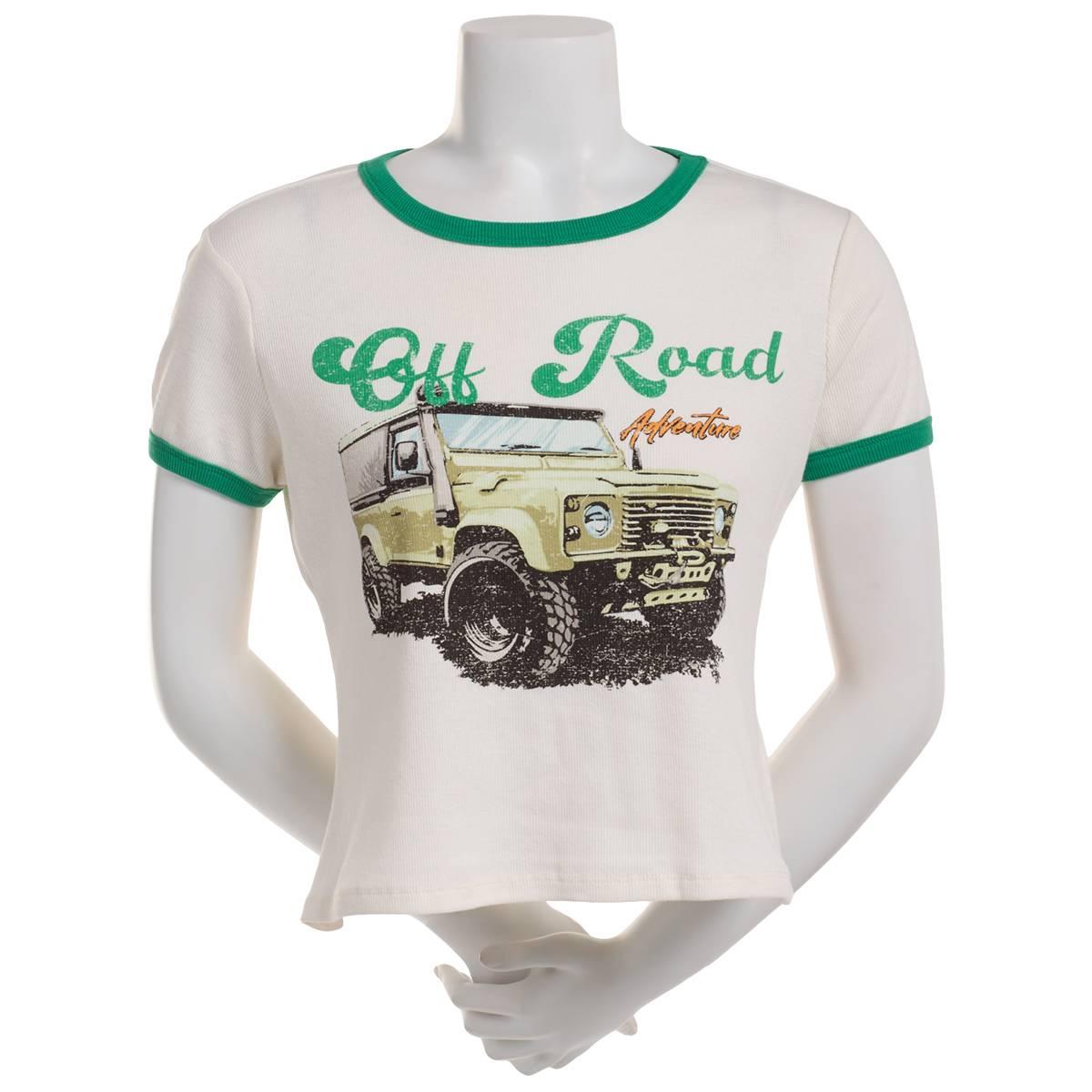 Click here for Juniors No Comment Off Road Graphic Ringer Baby Te... prices