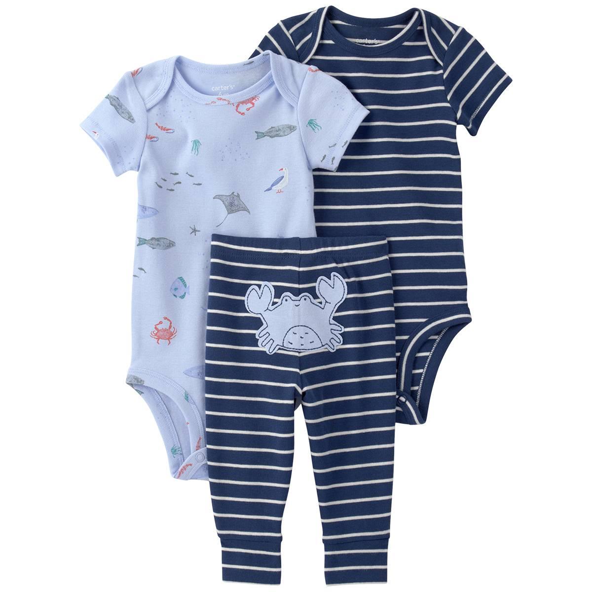 Click here for Baby Boy (NB-24M) Carters(R) 3pc. Crab Stripe Pant... prices