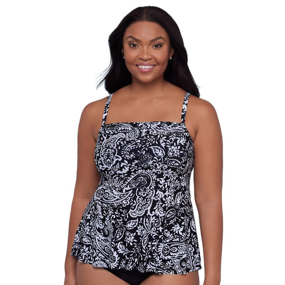 Click here for Womens TrimShaper Boho Paisley Tankini Swim Top prices