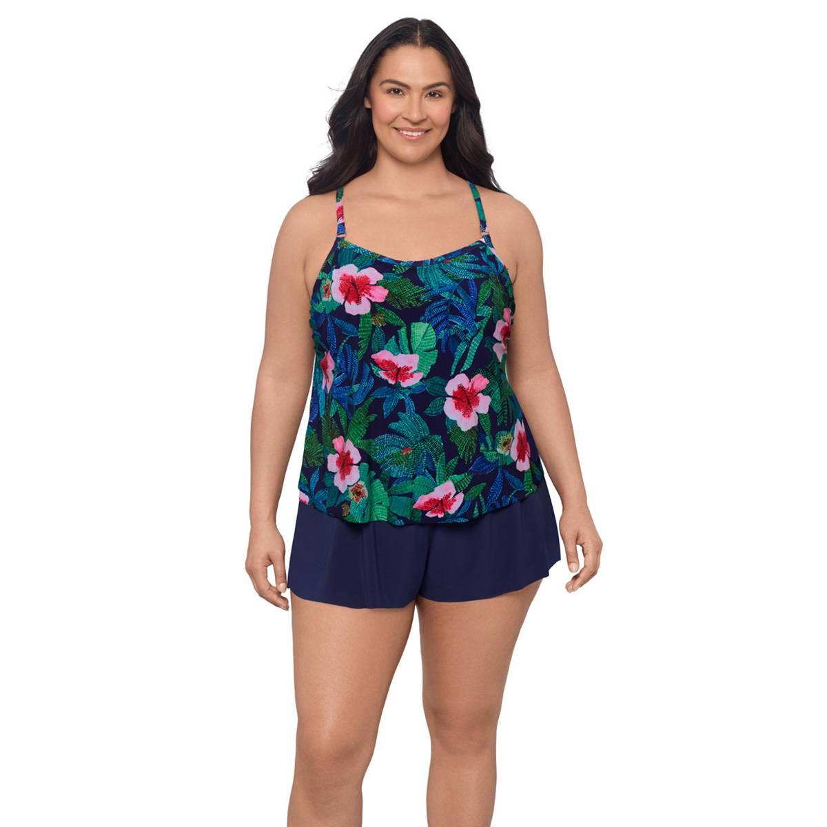 Click here for Plus Size Swimshaper Jungle Oasis Farrah Romper prices