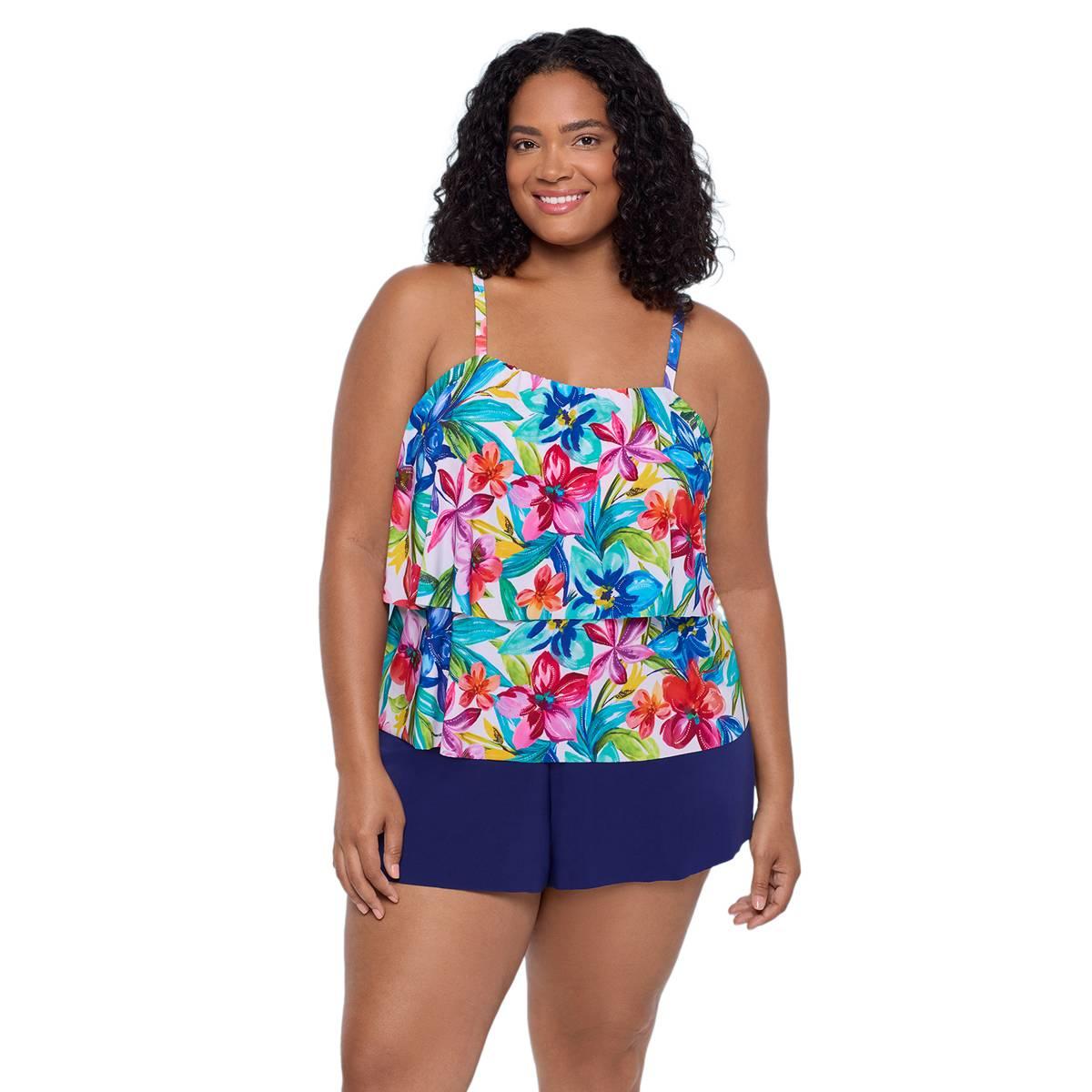Click here for Plus Size Swimshaper Tropical Treasure Roxy Swimsu... prices