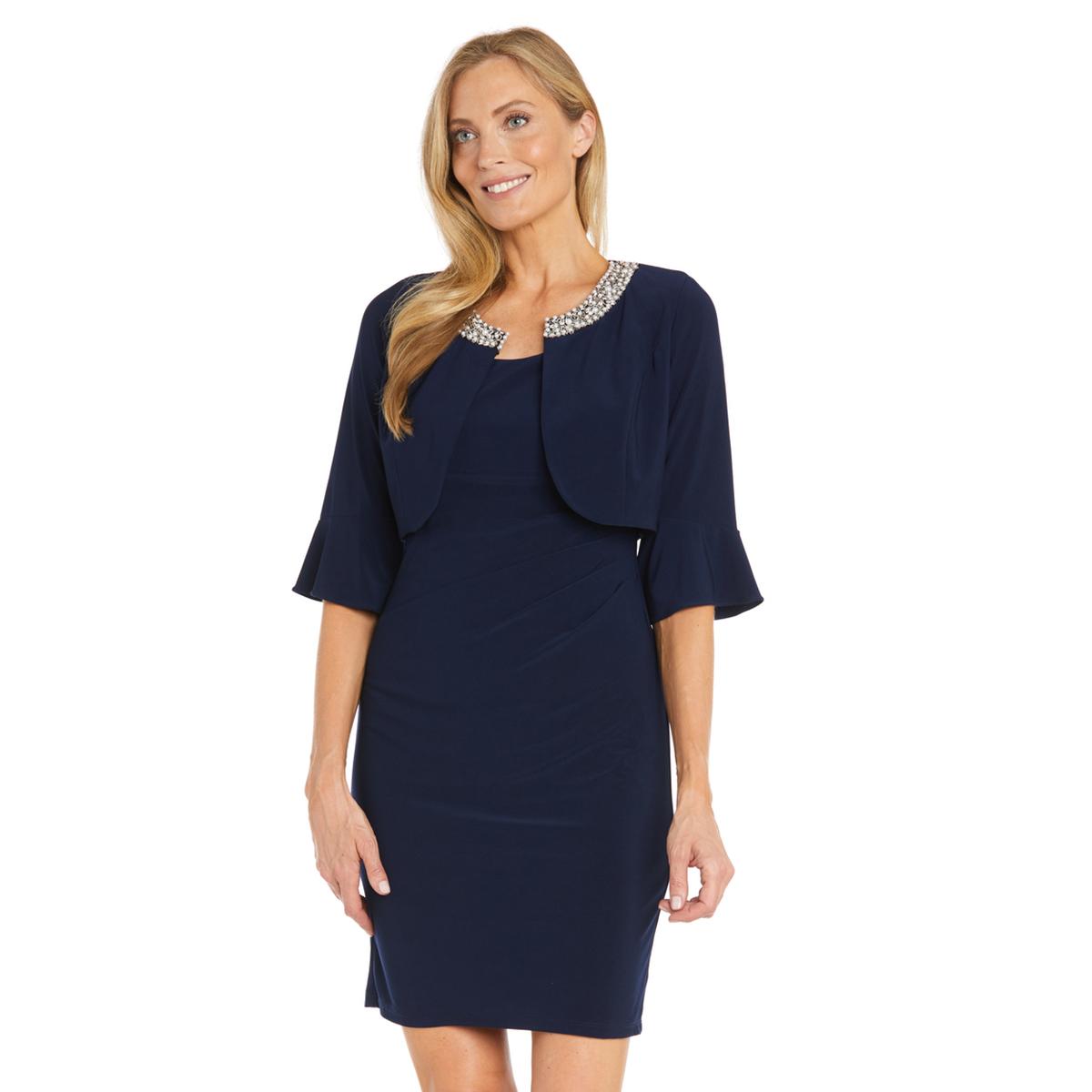 Click here for Womens R&M Richards 2pc. Pearl Trim Jacket Dress prices