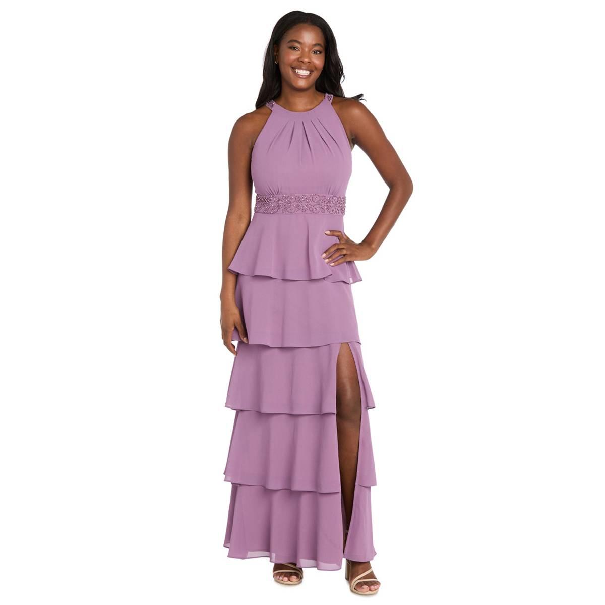 Click here for Womens R&M Richards Tiered Bead Waist Evening Gown prices