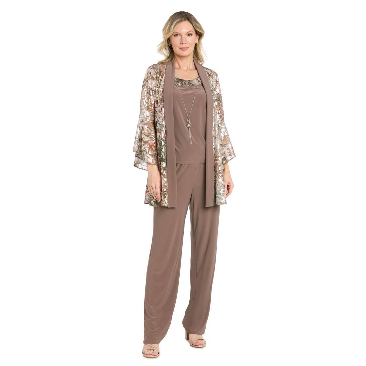 Click here for Womens R&M Richards 3pc. Foil Mesh Print Bell Slee... prices