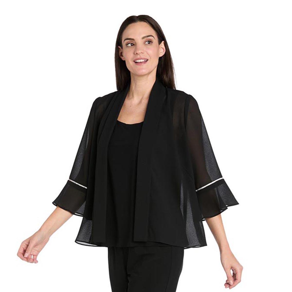 Click here for Womens R&M Richards Bell Sleeve Chiffon Rhinestone... prices