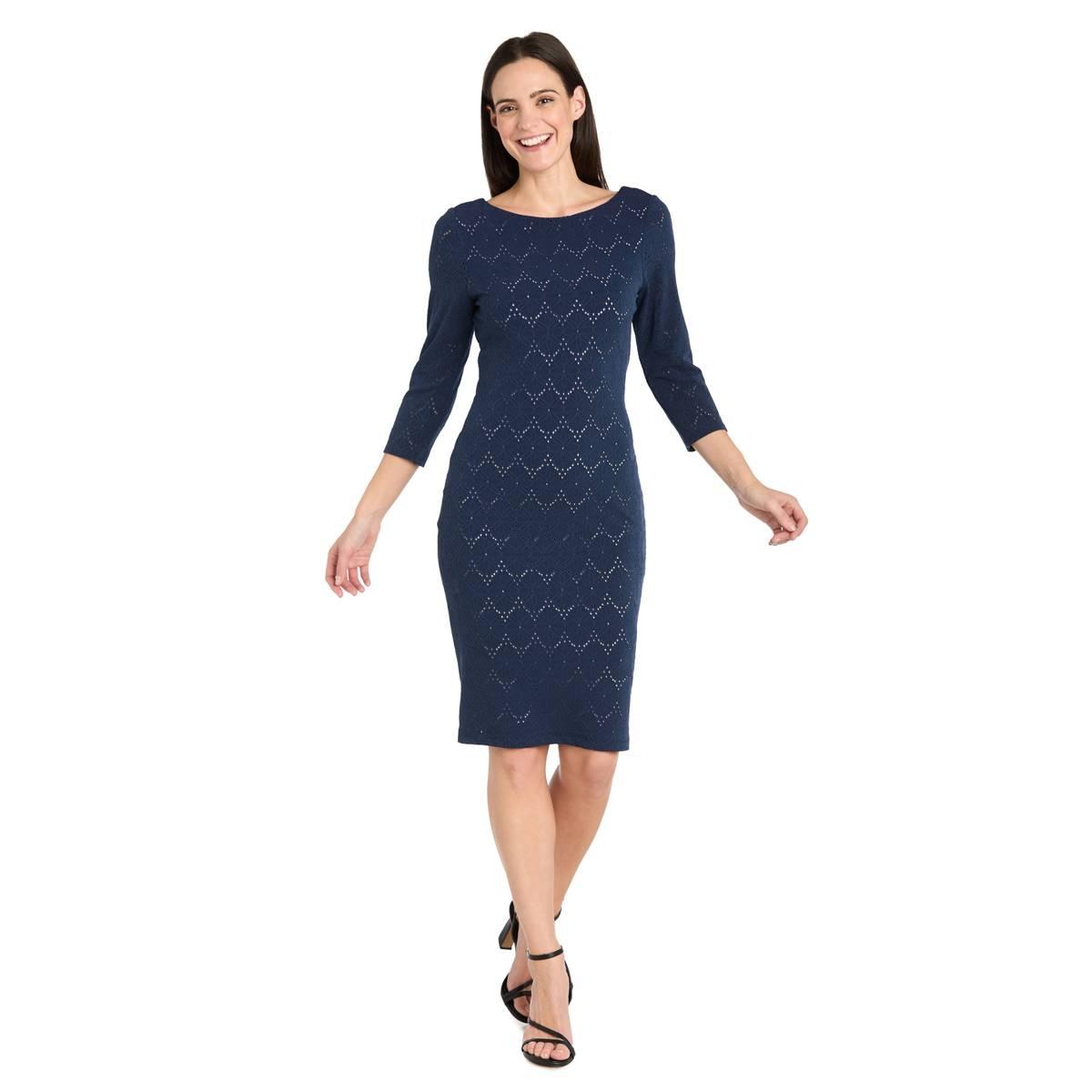 Click here for Petite R&M Richards Illusion Pattern Stretch Dress prices