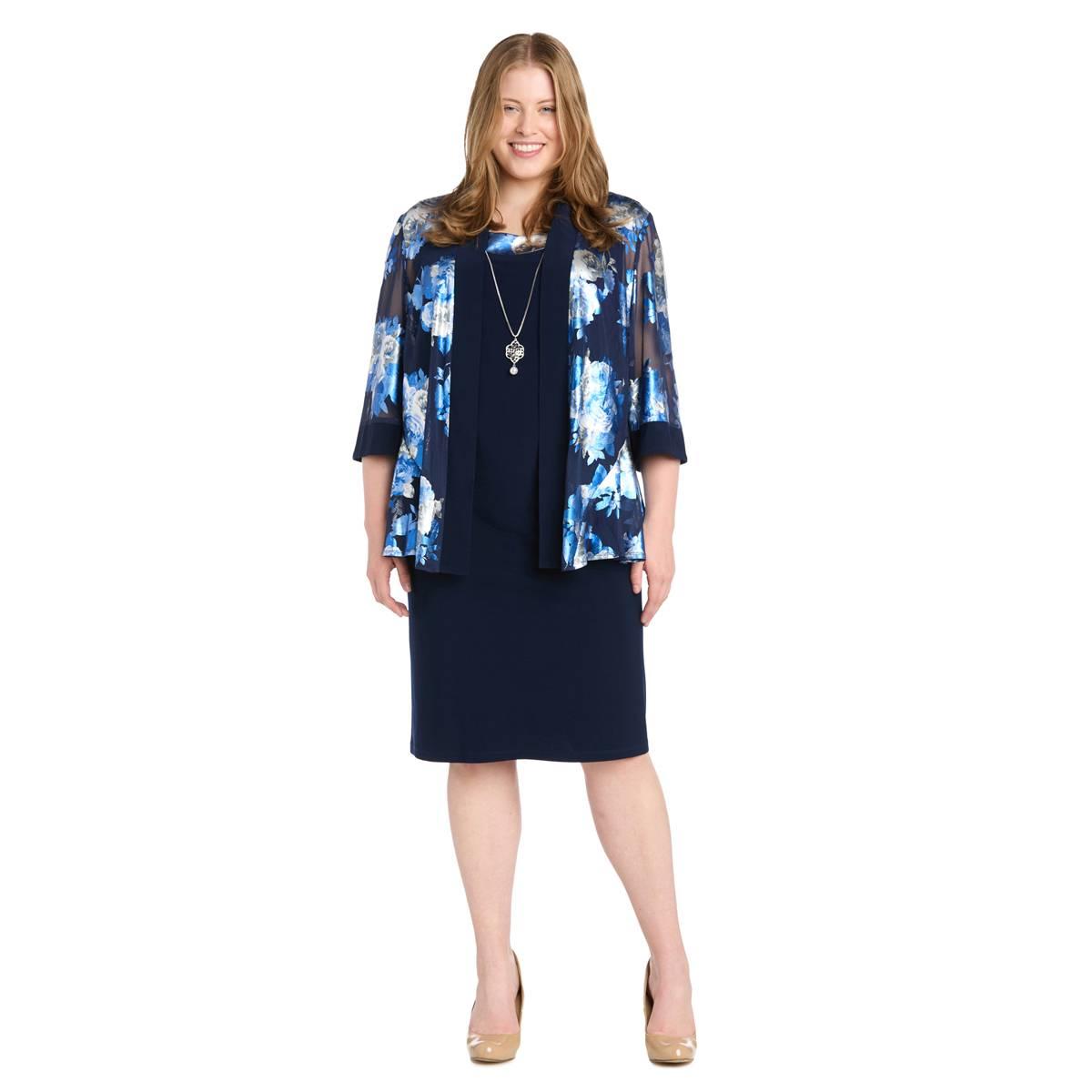 Click here for Plus Size R&M Richards 2pc. Floral Jacket Dress prices