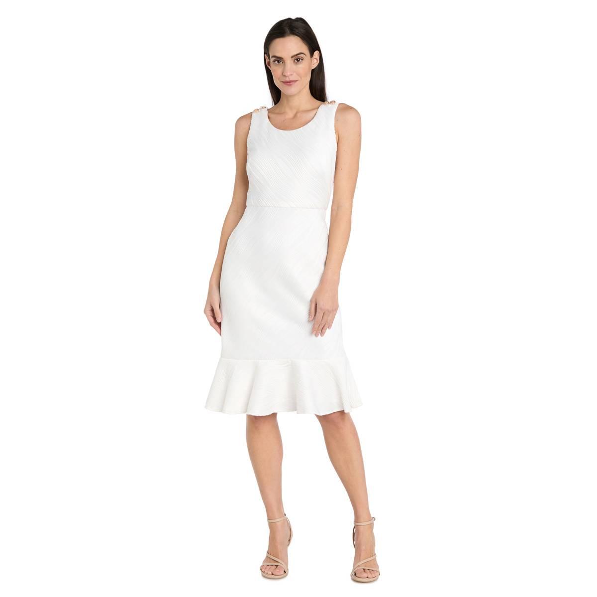 Click here for Womens R&M Richards Flounce Wave Sheath Dress prices