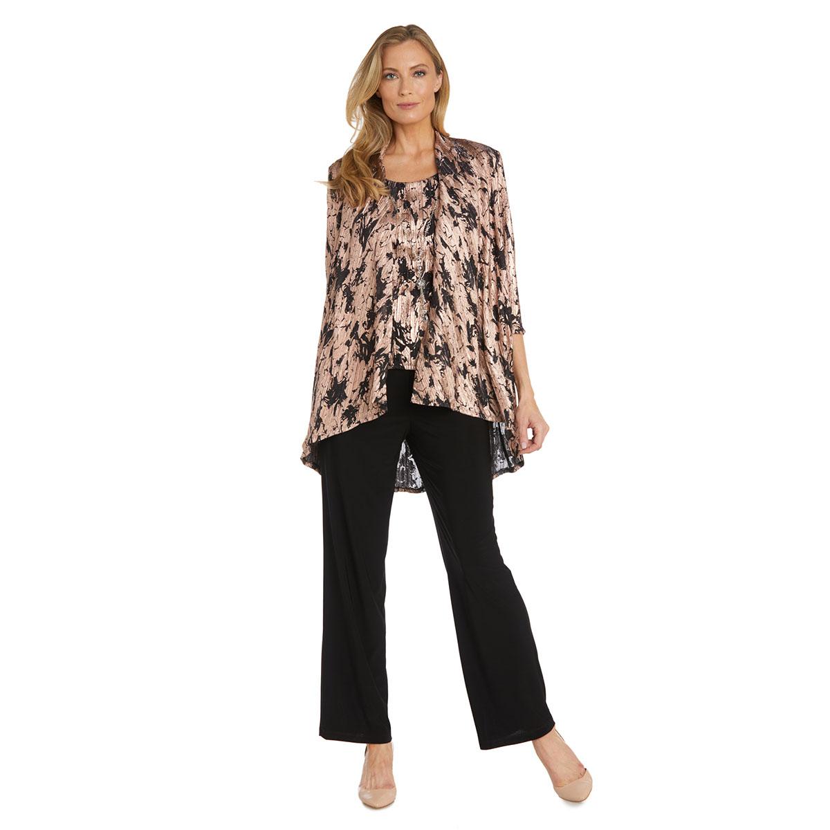 Click here for Petite R&M Richards 3pc. Foil Jacquard Straight Le... prices