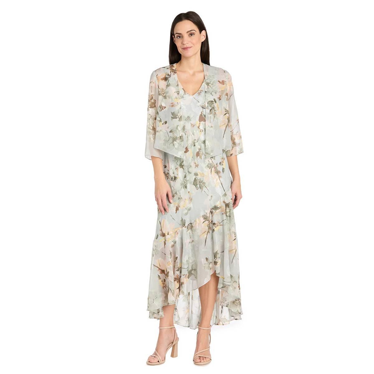 Click here for Petite R&M Richards V-Neck Floral Bolero Jacket Dr... prices