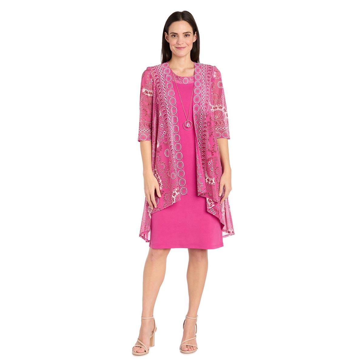 Click here for Plus Size R&M Richards Drape Medallion Jacket Dres... prices