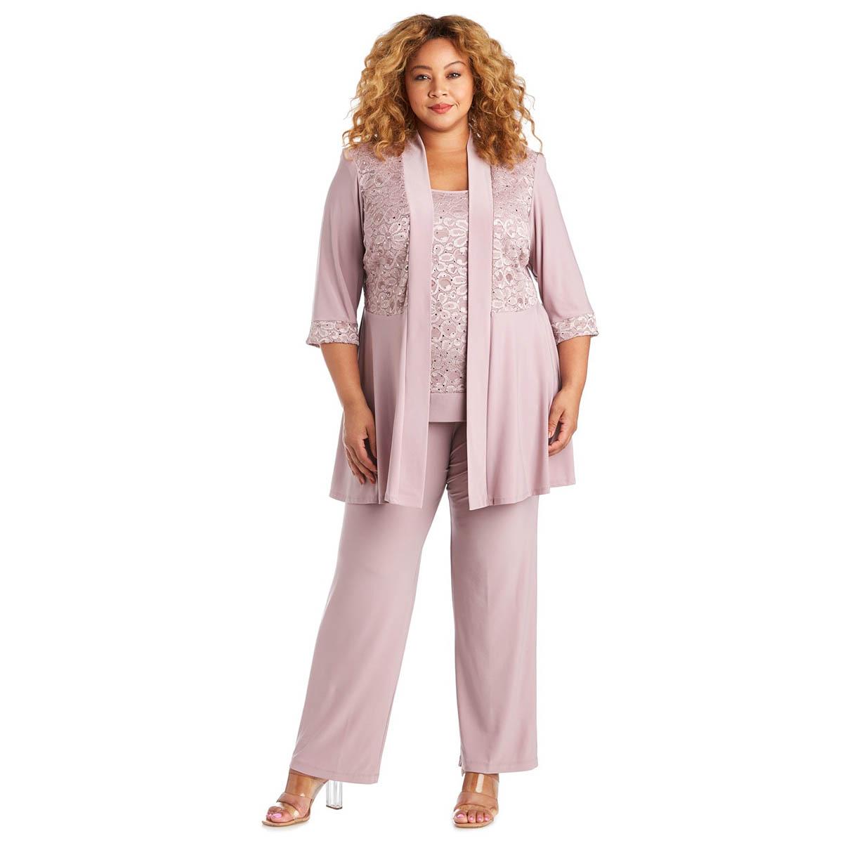 Click here for Plus Size R&M Richards Floral Lace and Sequin Pant... prices
