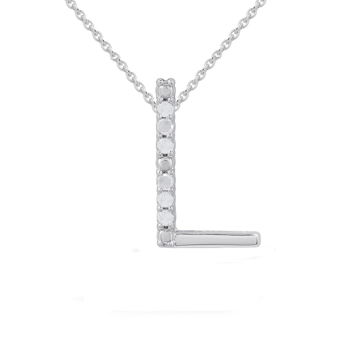 Click here for 1/20ctw. Natural Diamond Sterling Silver Letter L... prices