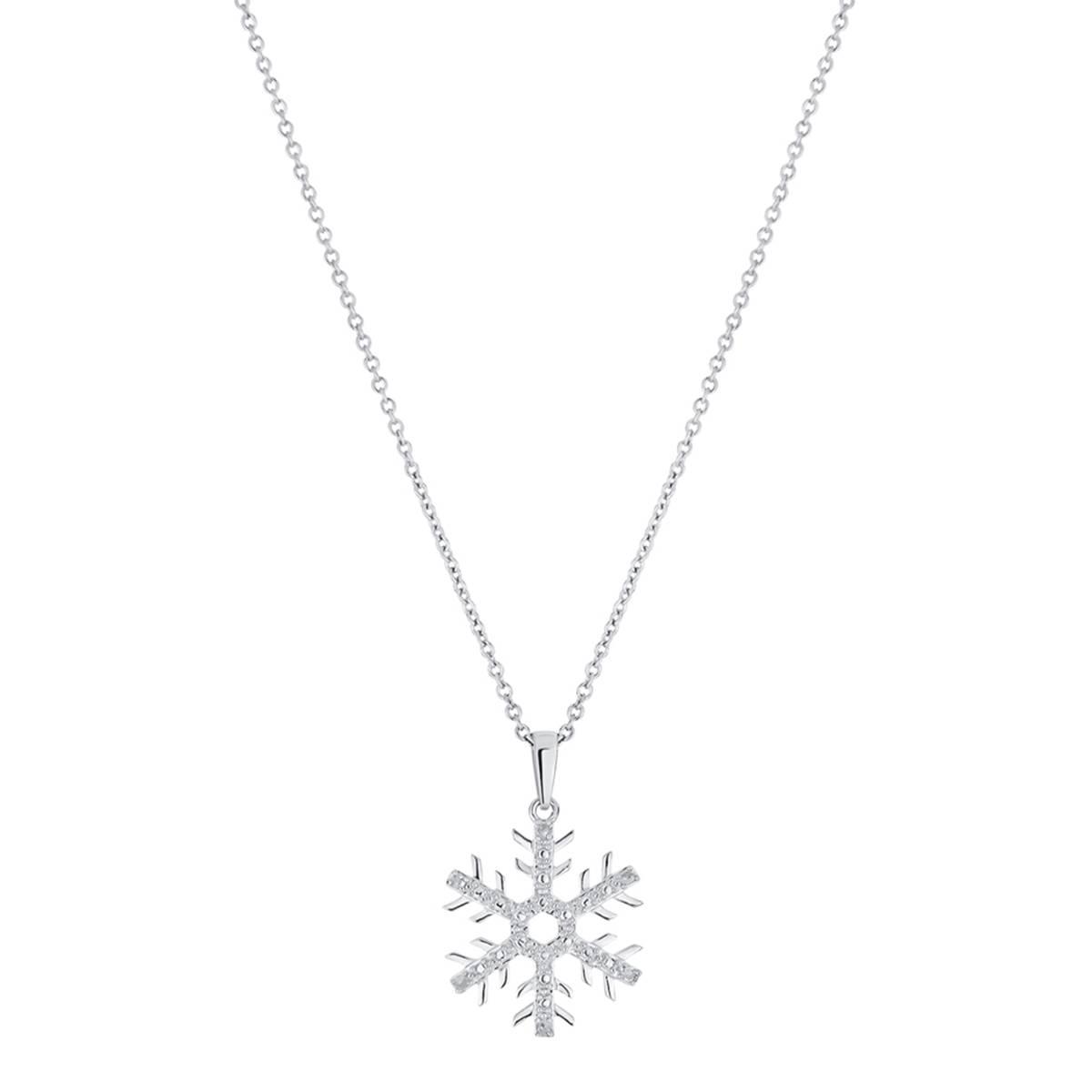 Click here for Marsala Diamond & Sterling Silver Snowflake Pendan... prices