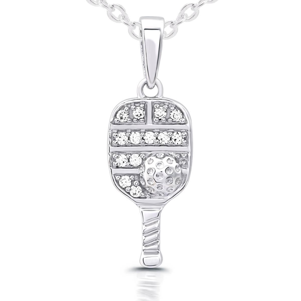 Click here for 1/10ctw. White Diamond Pickleball Pendant Necklace prices