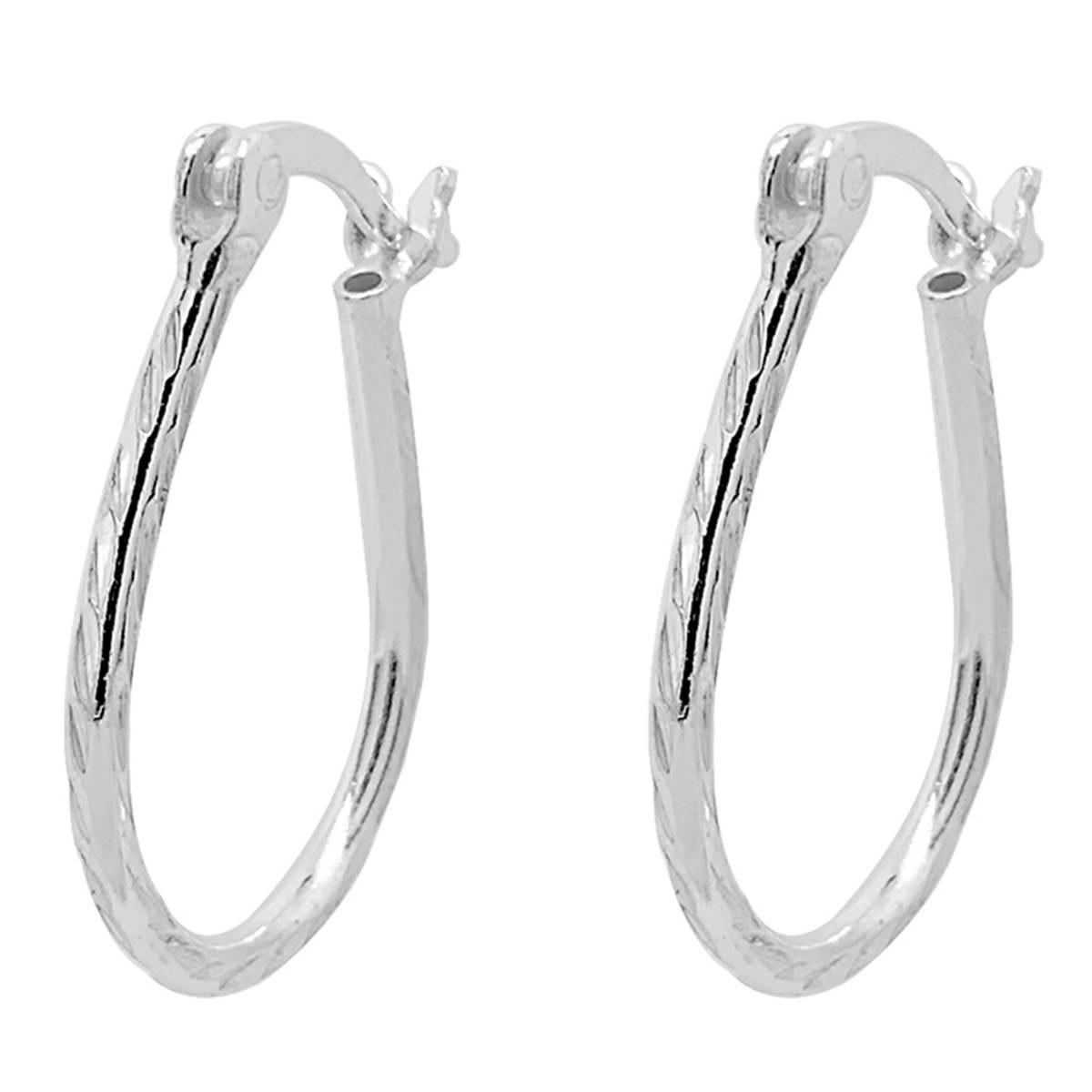 Click here for Marsala Sterling Silver Diamond-Cut Hoop Earrings prices