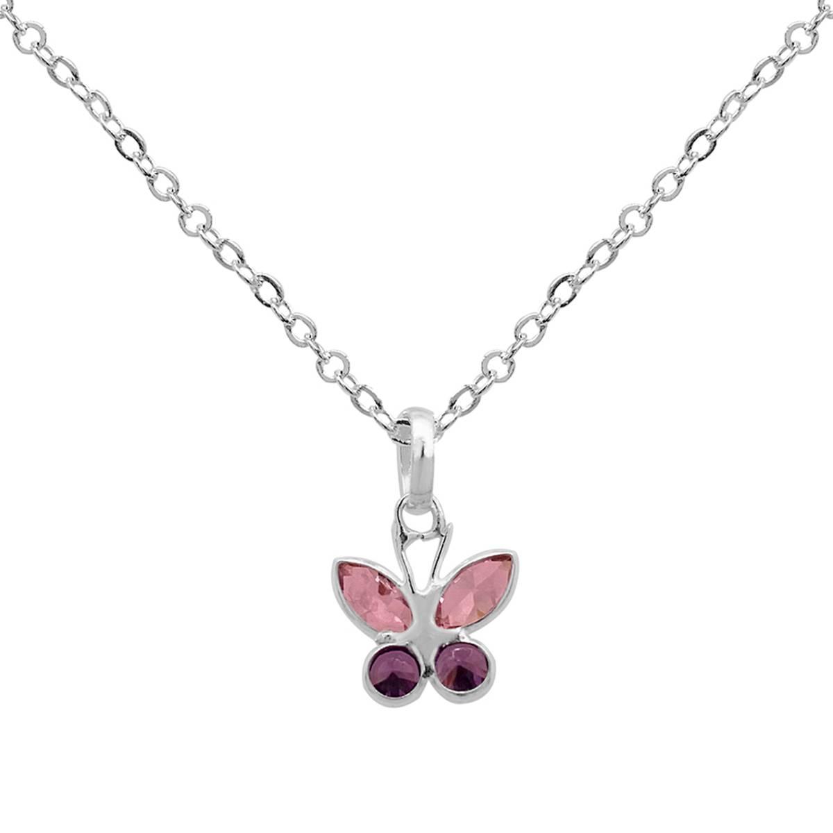 Click here for Marsala 18in. Sterling Silver Butterfly Pendant Ne... prices