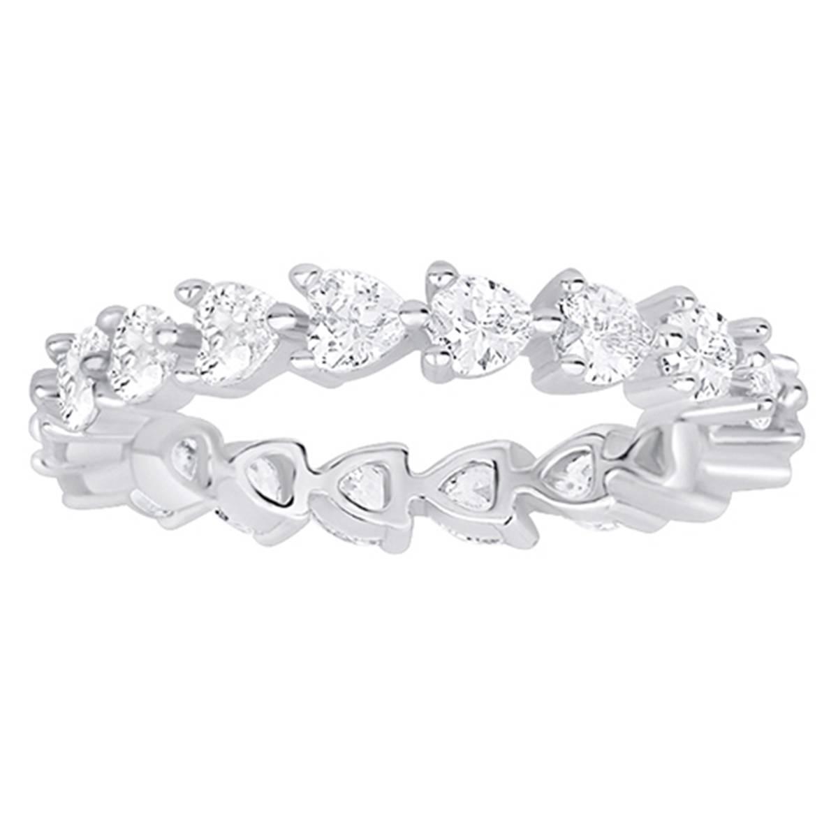 Click here for Marsala Silver Plated CZ Hearts Band Ring prices