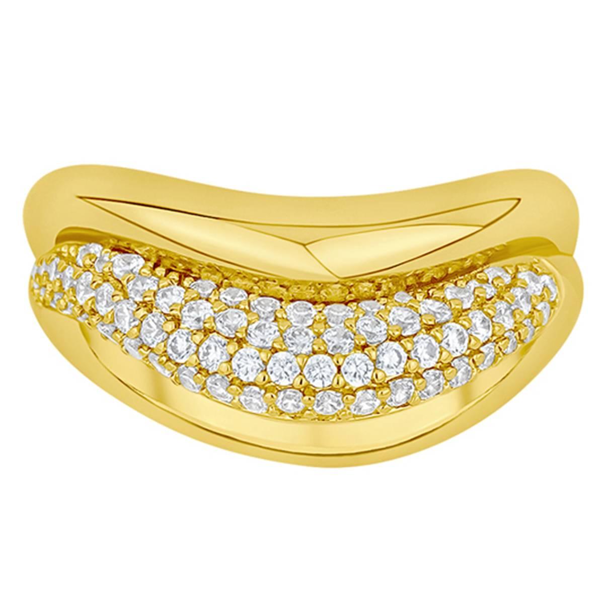 Click here for Marsala Gold Plated CZ Double Dip Ring prices