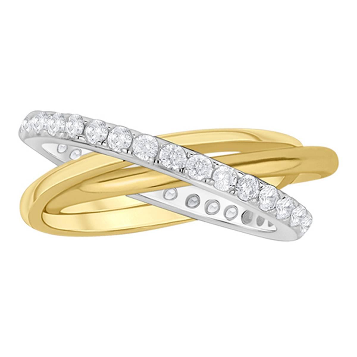 Click here for Marsala Gold & Silver Plated Interlocking CZ Ring prices