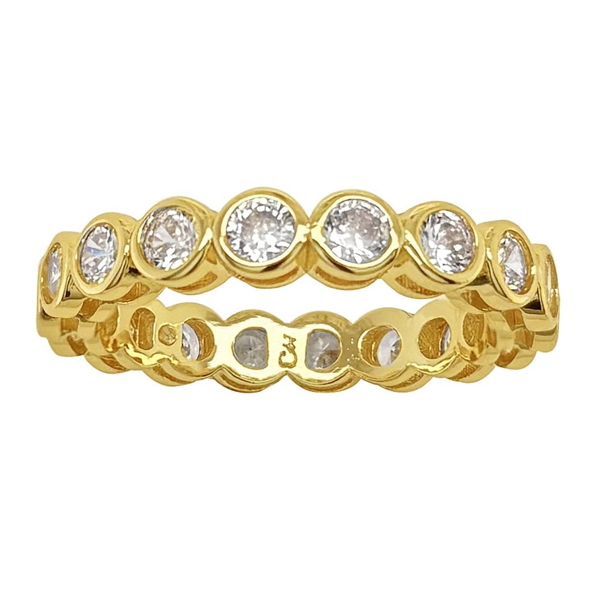 Click here for Marsala 14kt. Gold Plated CZ Eternity Band Ring prices