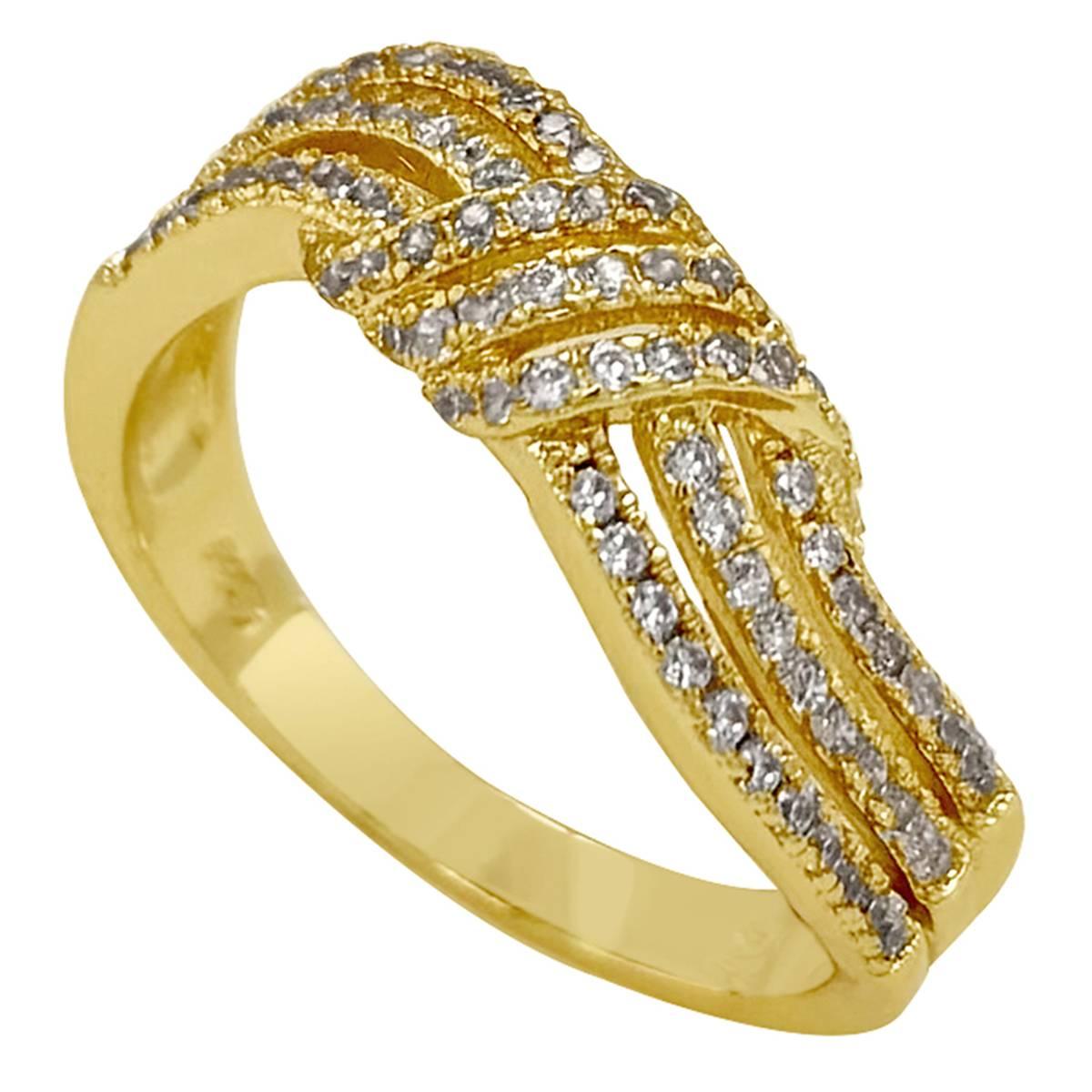 Click here for Marsala 14kt. Gold Plated CZ Wave Ring prices