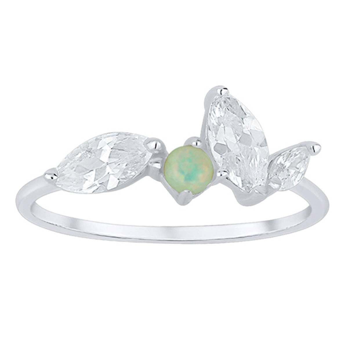 Click here for Marsala Sterling Silver CZ & Opal Crystal Ring prices