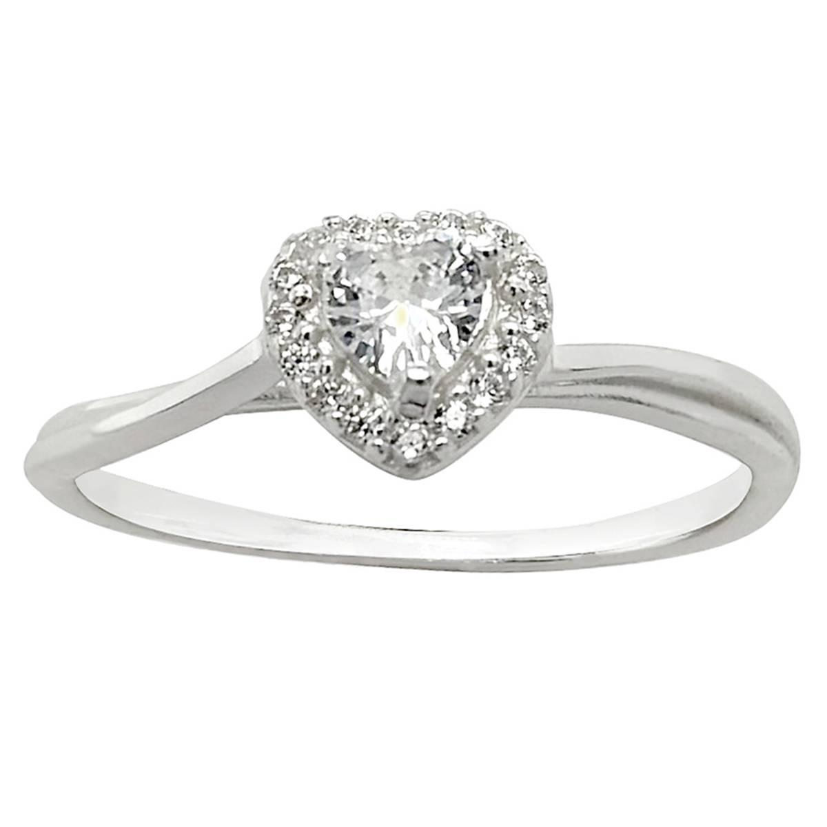 Click here for Marsala Sterling Silver Halo & CZ Halo Heart Ring prices