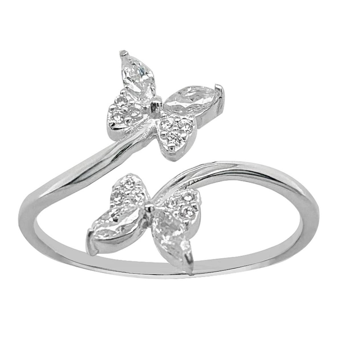Click here for Marsala Sterling Silver CZ Butterfly Bypass Ring prices