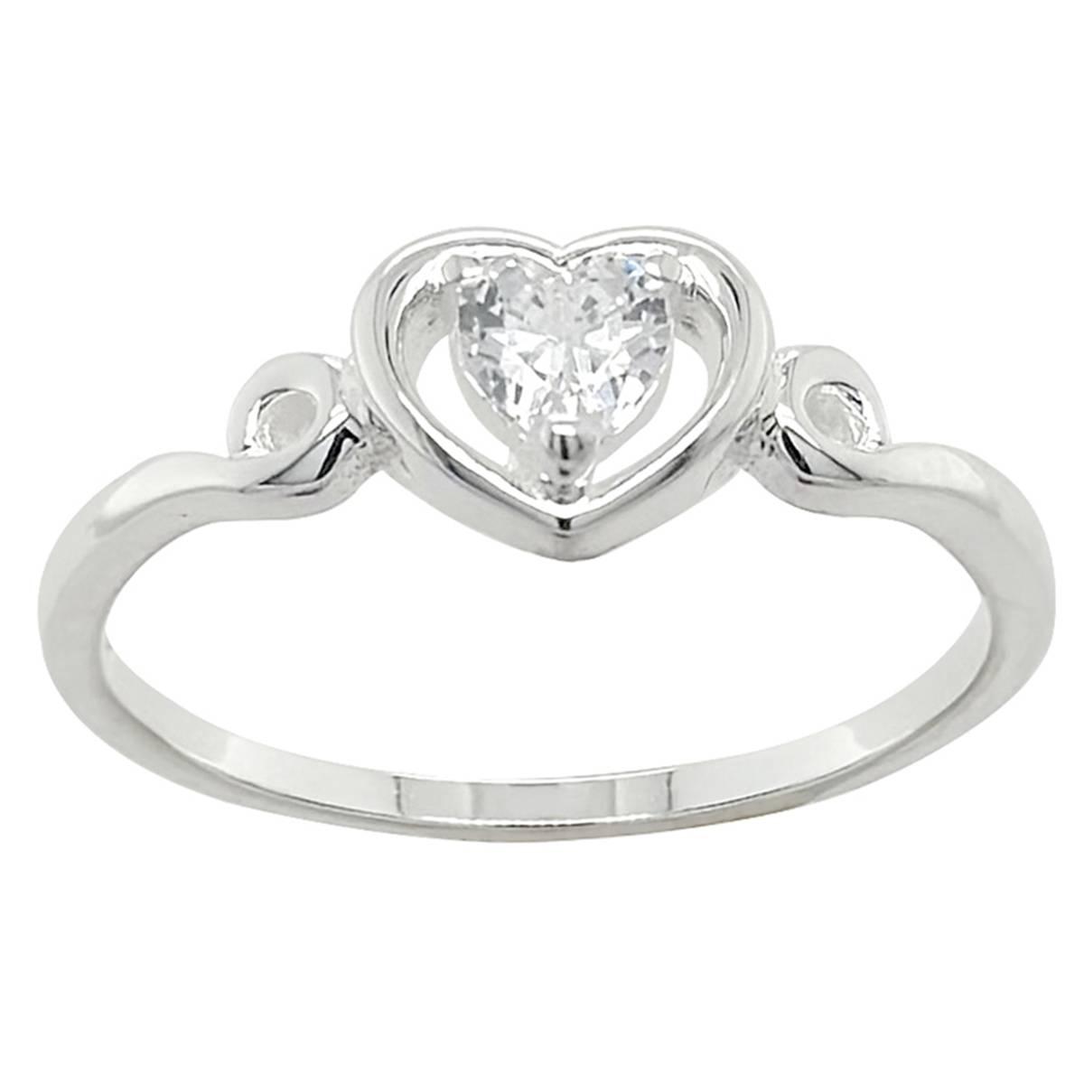 Click here for Marsala Sterling Silver & CZ Heart Ring prices