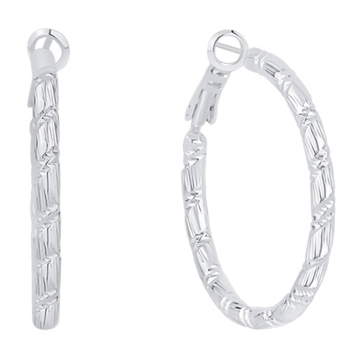 Click here for Marsala Silver Plated Textured Hoop Earrings prices