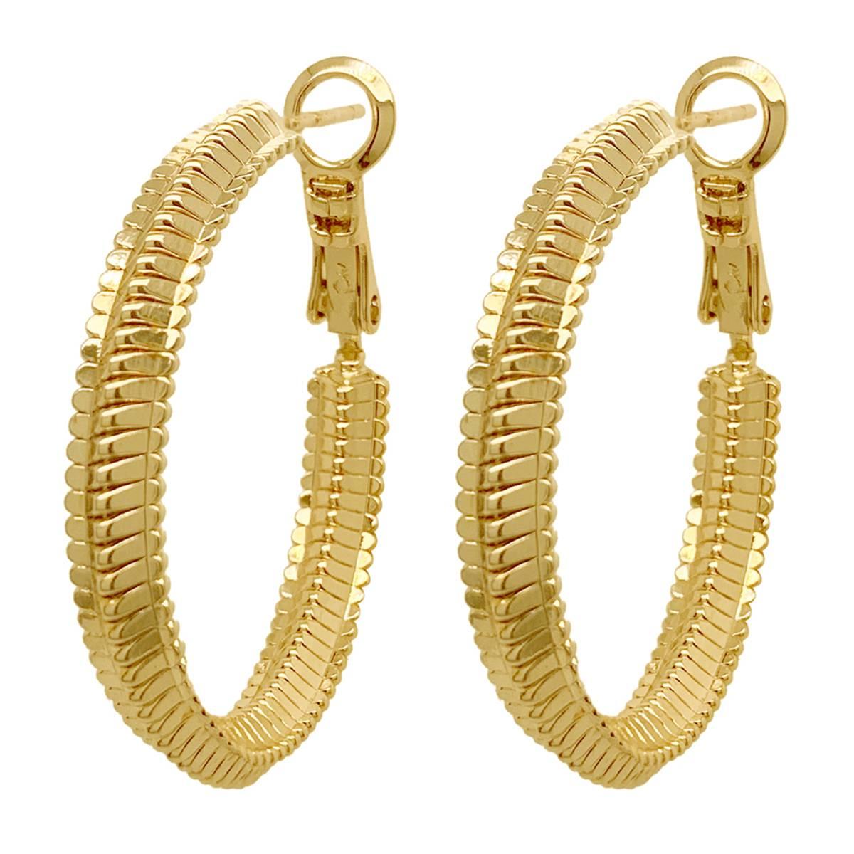 Click here for Marsala 14kt. Gold Plated 30mm Hoop Earrings prices