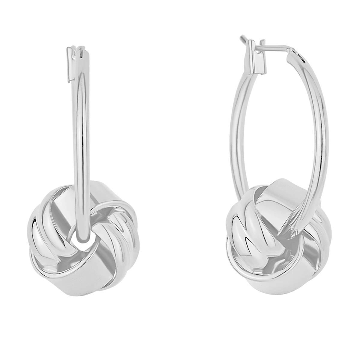 Marsala Fine Silver Plated Love Knot Hoop Earrings