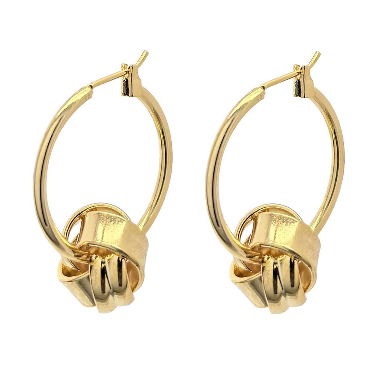 Click here for Marsala 14kt. Gold Plated Knot Hoop Earrings prices