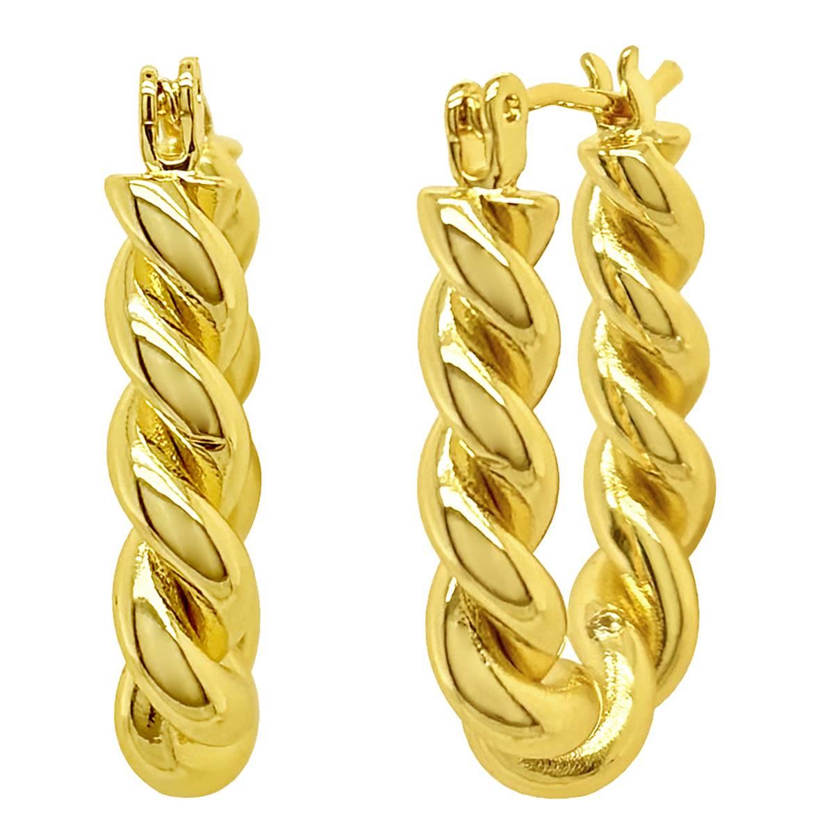 Click here for Marsala 14kt. Gold Plated Twisted U-Hoop Earrings prices
