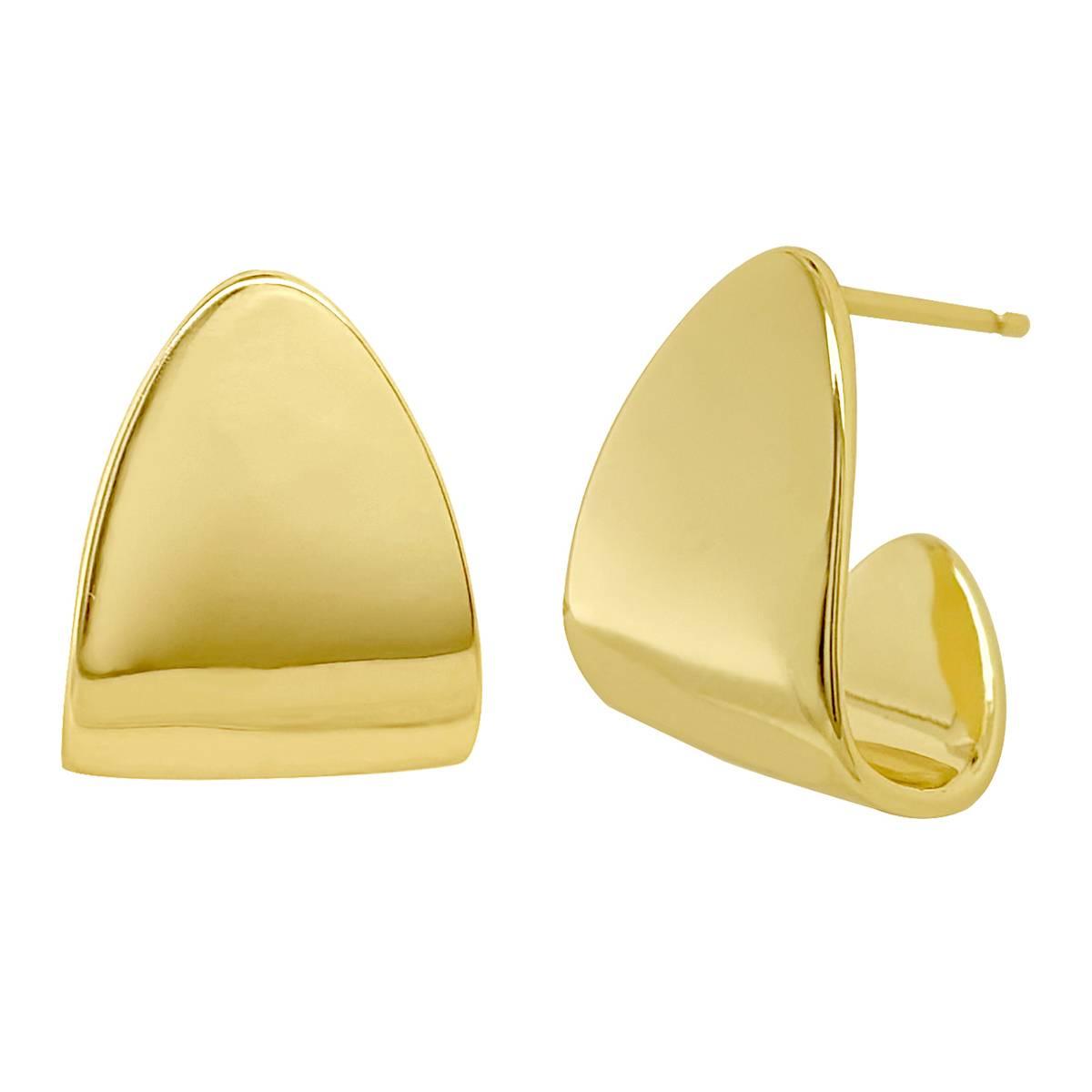 Click here for Marsala 14kt. Gold Plated Flat Huggie Hoop Earring... prices