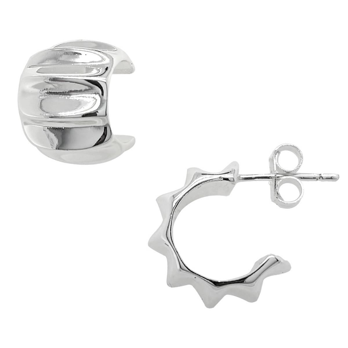 Click here for Marsala Fine Silver Plated Ribbed Hoop Earrings prices