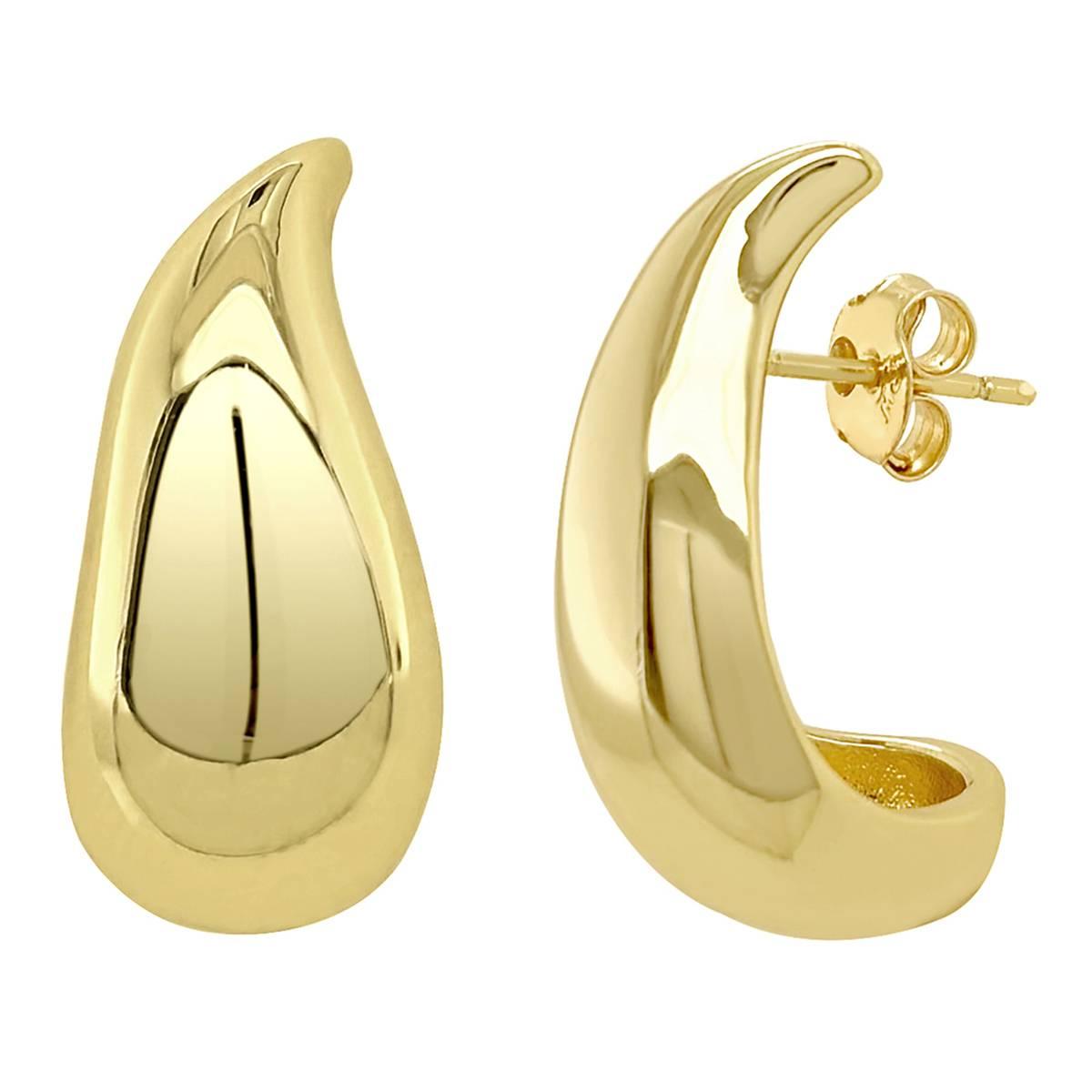 Click here for Marsala 14kt. Gold Plated Teardrop Hoop Earrings prices