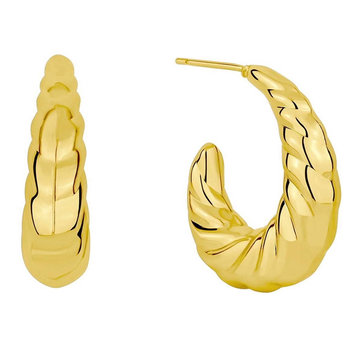 Click here for Marsala 14kt. Gold Plated Twisted J-Hoop Earrings prices