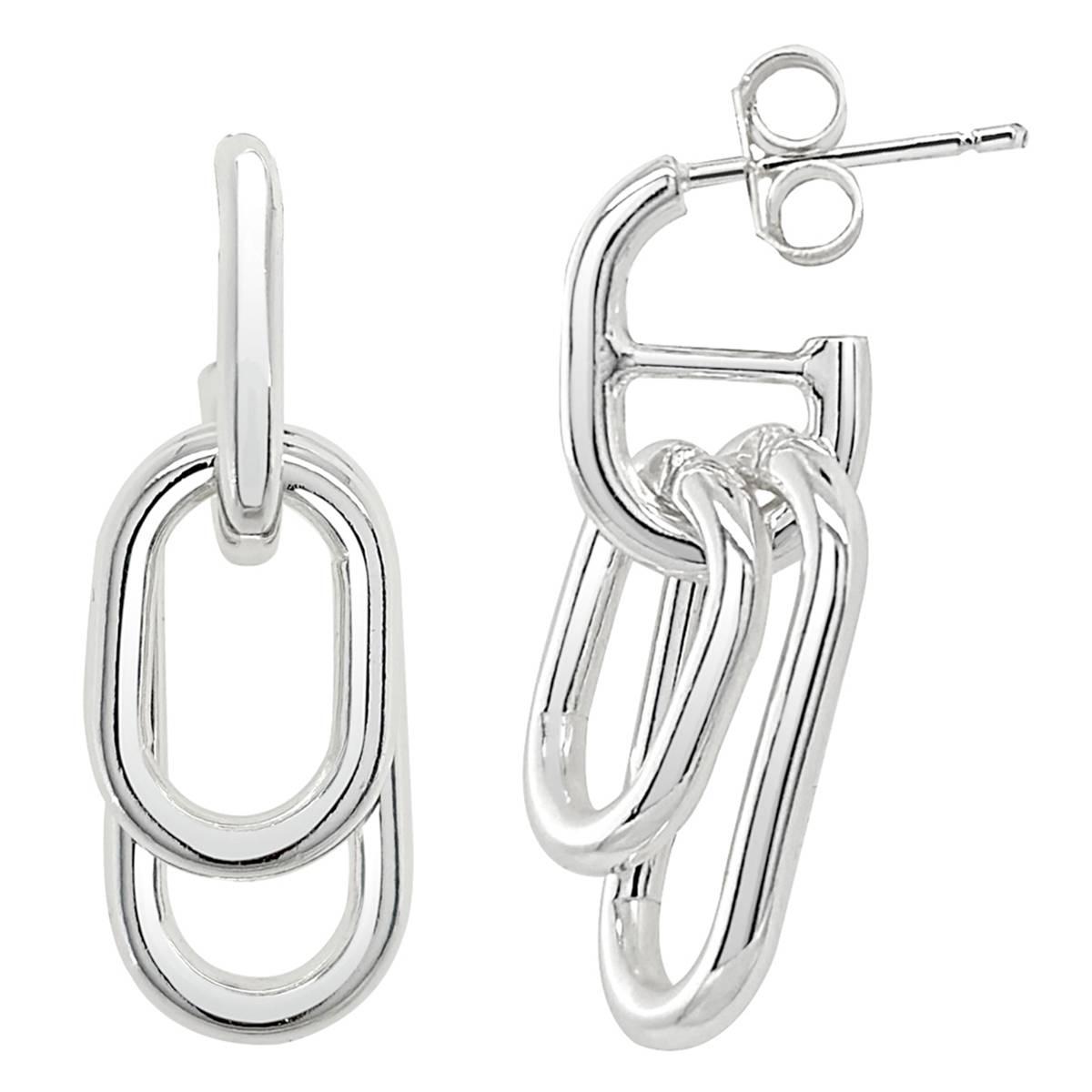 Click here for Marsala Fine Silver Plated Graduated Oval Link Dro... prices