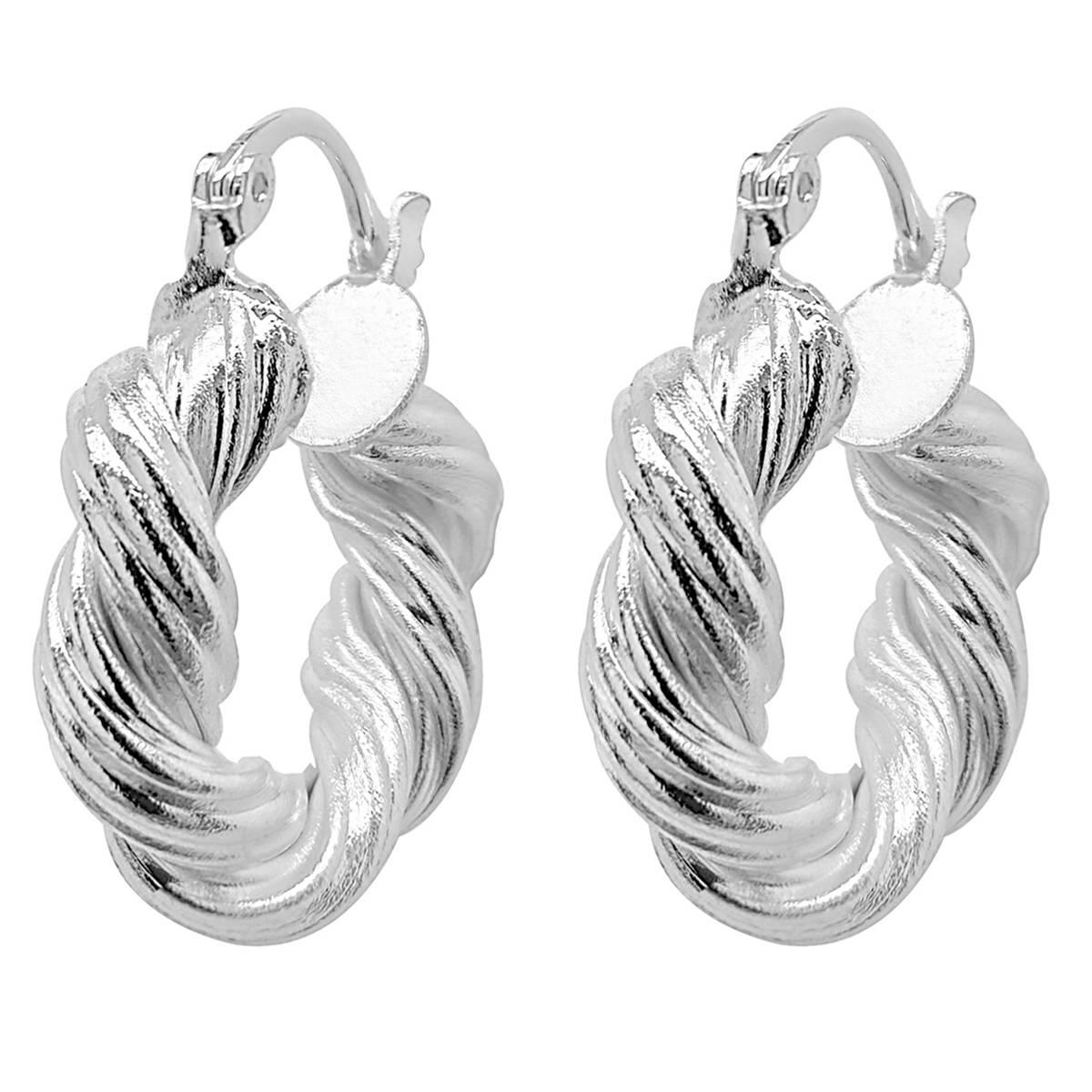 Click here for Marsala Fine Silver Plated Twisted Hoop Earrings prices