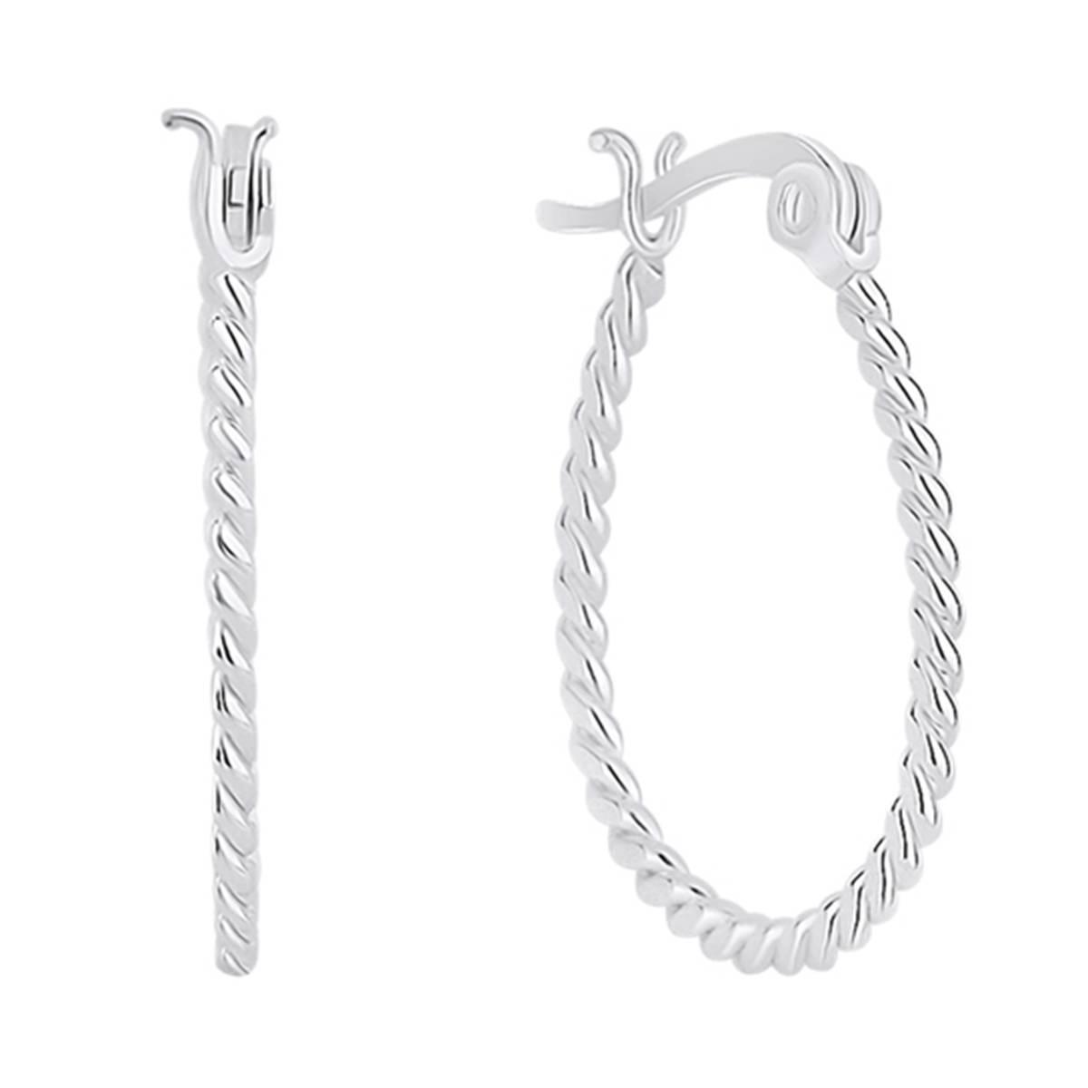 Click here for Marsala Sterling Silver Rope Twist Hoop Earrings prices