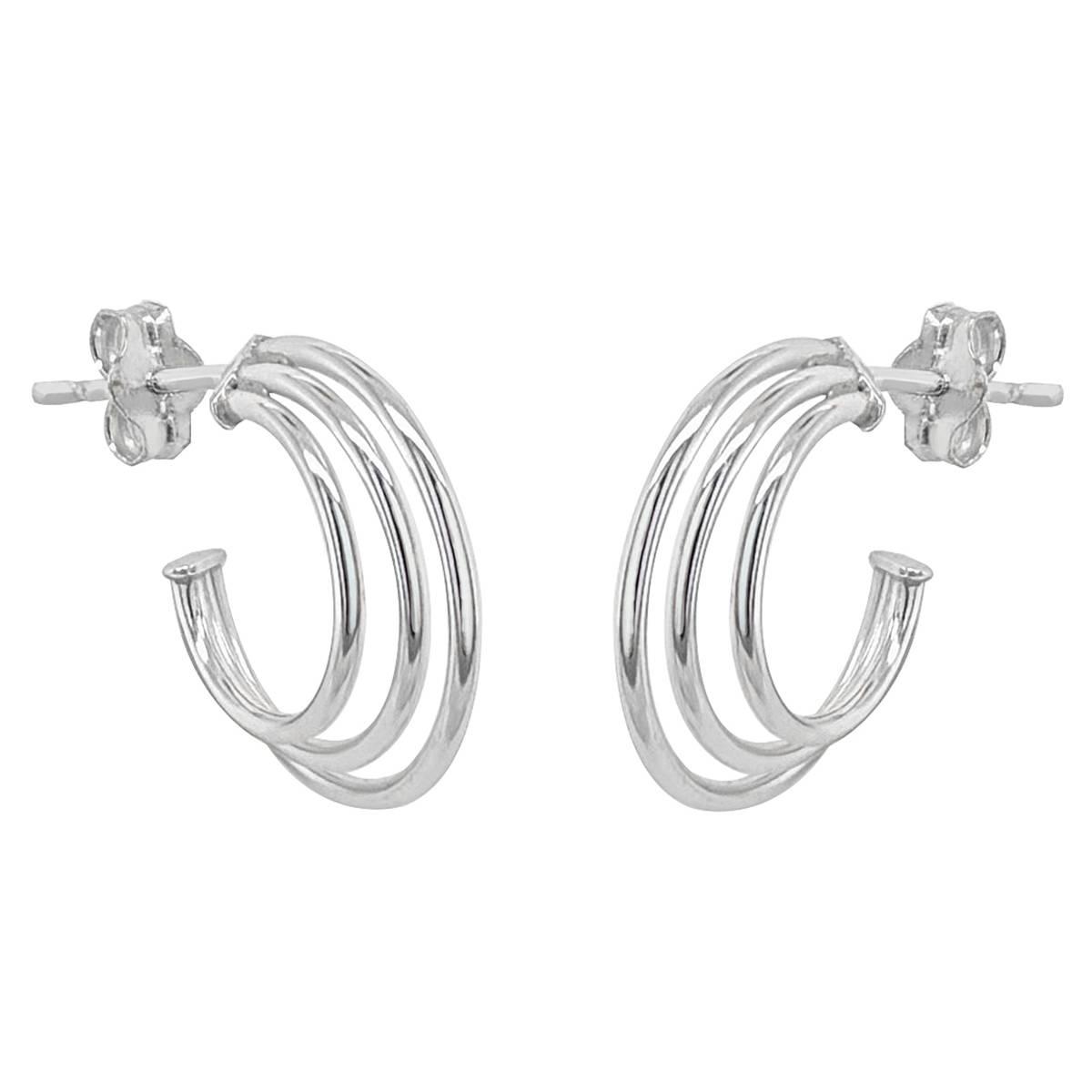 Click here for Marsala Sterling Silver Graduated Triple Row Hoop... prices